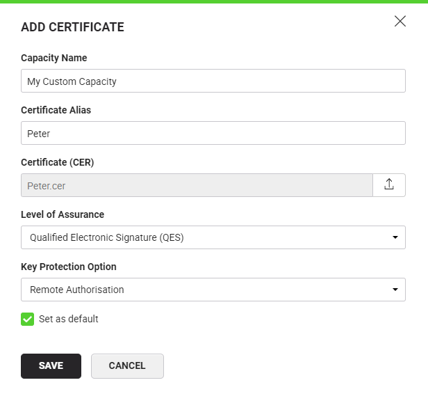 Manage Signing Certificates