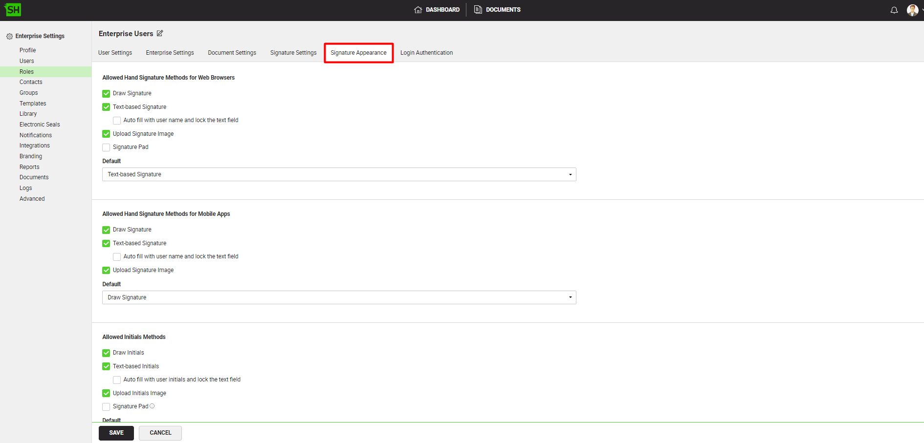 Configure Signature Appearance