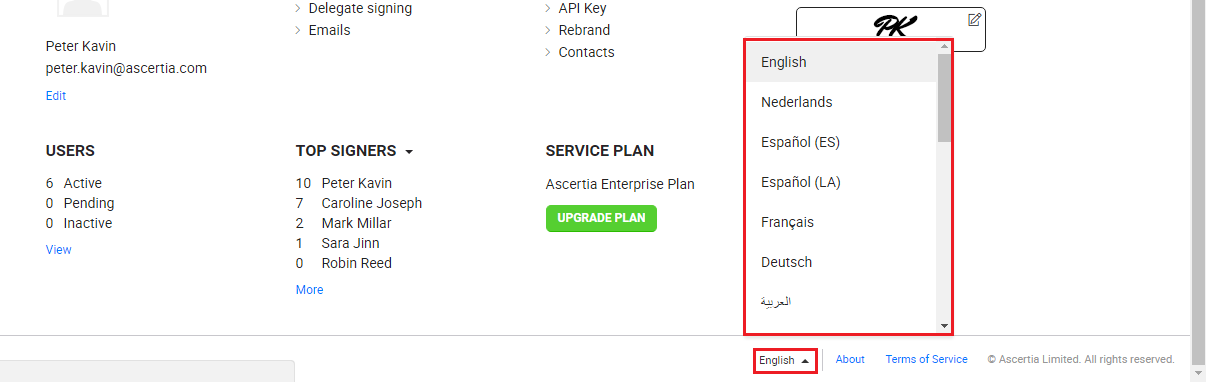 Multilingual user interface